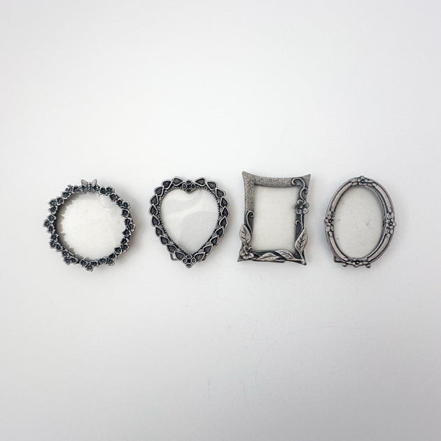 Assorted Small Pewter Frames for Needlework Miniatures – Hoop and Frame