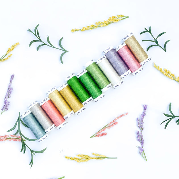 April - Silk Thread Kit – Hoop and Frame